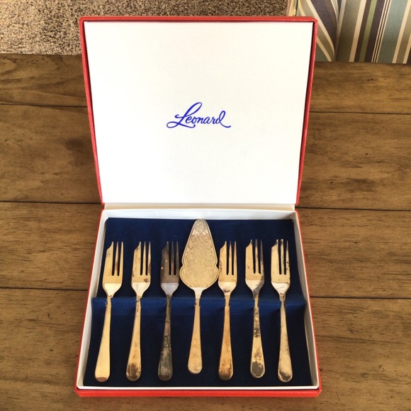 Leonard | Dining | Vintage Leonard Silver Plated Box Set Of 6 Dessert ...